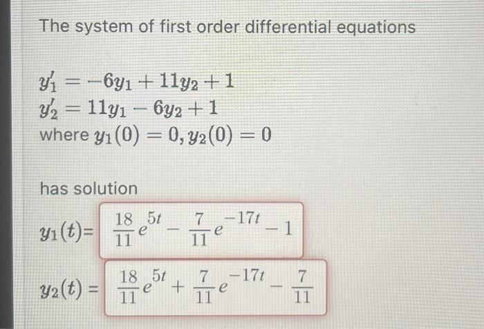 Solved The system of first order differential equations | Chegg.com