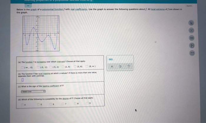 Solved Below is the graph of a polynomial function f with | Chegg.com
