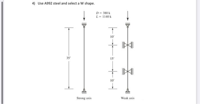 Solved 4) Use A992 steel and select a W shape. | Chegg.com