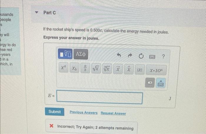 Solved Travel to the stars requires hundreds or thousands of | Chegg.com
