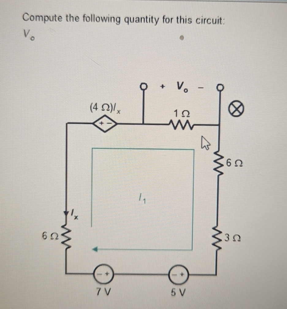 Solved Compute the following quantity for this circuit:V0 | Chegg.com
