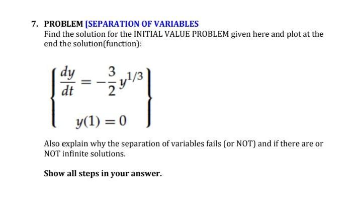 Solved PROBLEM [SEPARATION OF VARIABLES Find the solution | Chegg.com
