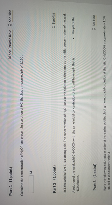 Solved Part 1 (1 point) Il See Periodic Table See Hint | Chegg.com