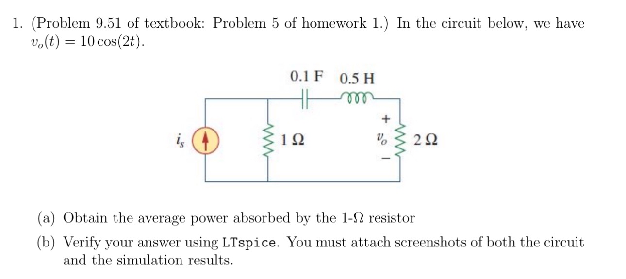 Solved (Problem 9.51 ﻿of textbook: Problem 5 ﻿of homework | Chegg.com