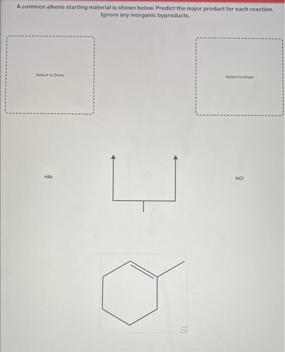 Solved A common alkene starting material is shown below. | Chegg.com