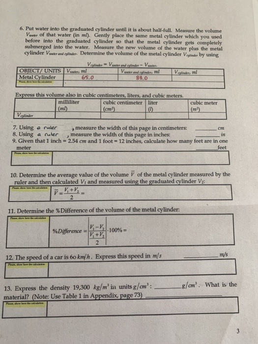 Solved Report on Laboratory Experiment "Measurements and | Chegg.com