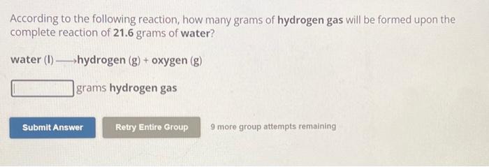 Solved According to the following reaction, how many grams | Chegg.com