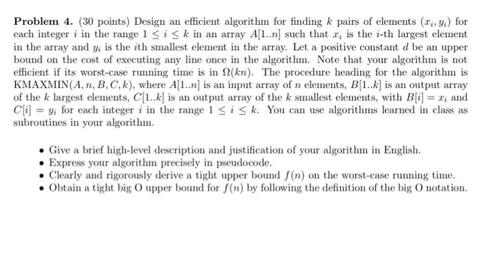 Solved Problem 4 30 Points Design An Efficient Algorithm 9200