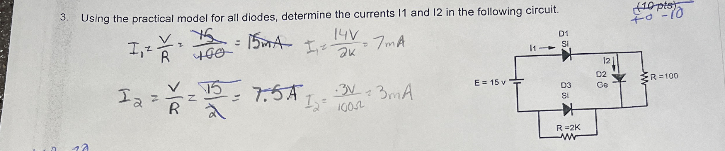 Solved Using the practical model for all diodes, determine | Chegg.com