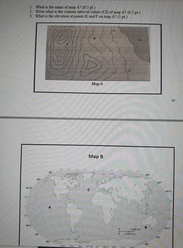 Solved 1. What is the name of map A? (0.5 pt.) 2. Write what | Chegg.com