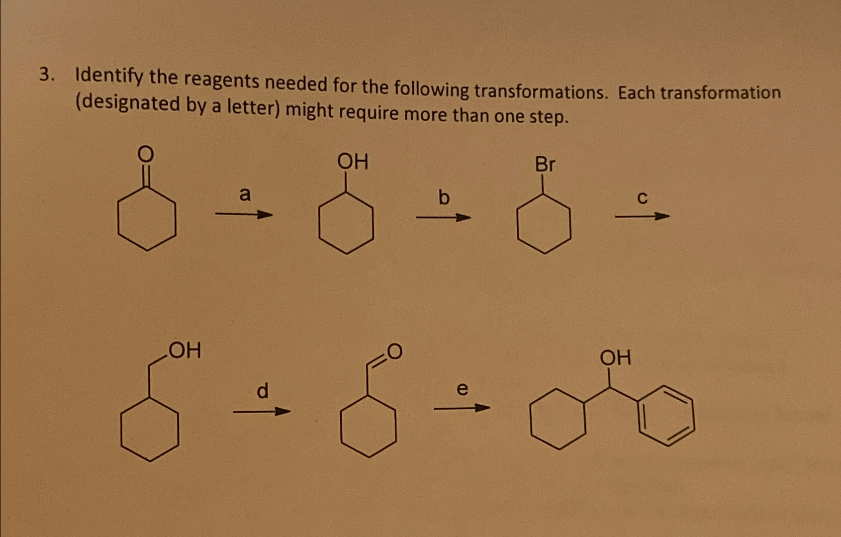 Solved Identify the reagents needed for the following | Chegg.com