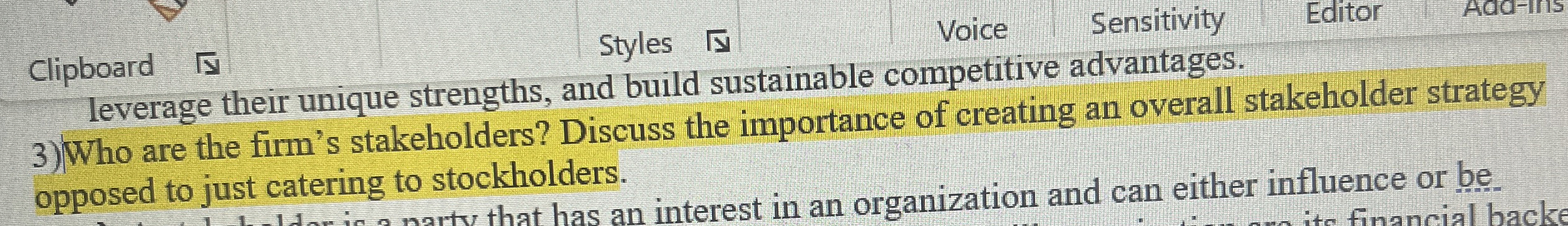 Solved ClipboardStyles『VoiceSensitivityEditorleverage their | Chegg.com