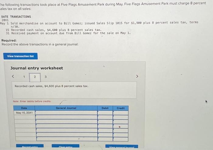 Solved he following transactions took place at Five Flags | Chegg.com