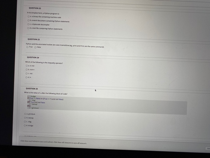 Solved QUESTION 22 is simplest for a Python programi binary | Chegg.com