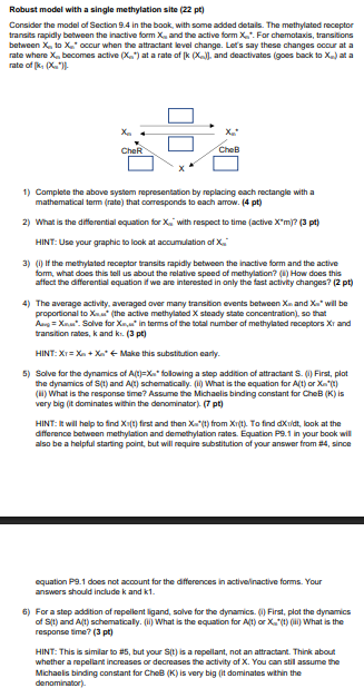 Solved Robust model with a single methylation site (22 ﻿pt) | Chegg.com