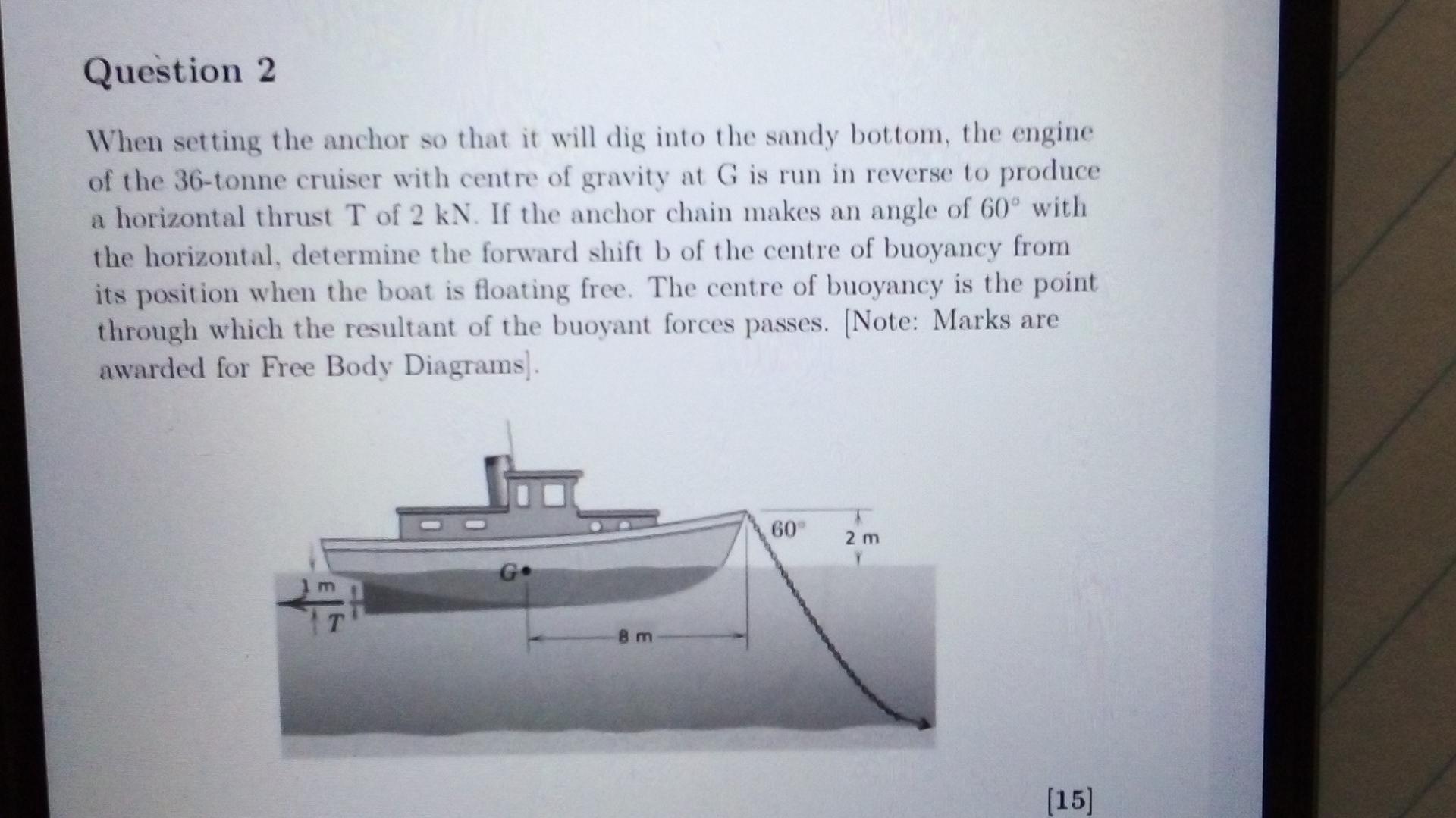 When setting the anchor so that it will dig into the | Chegg.com