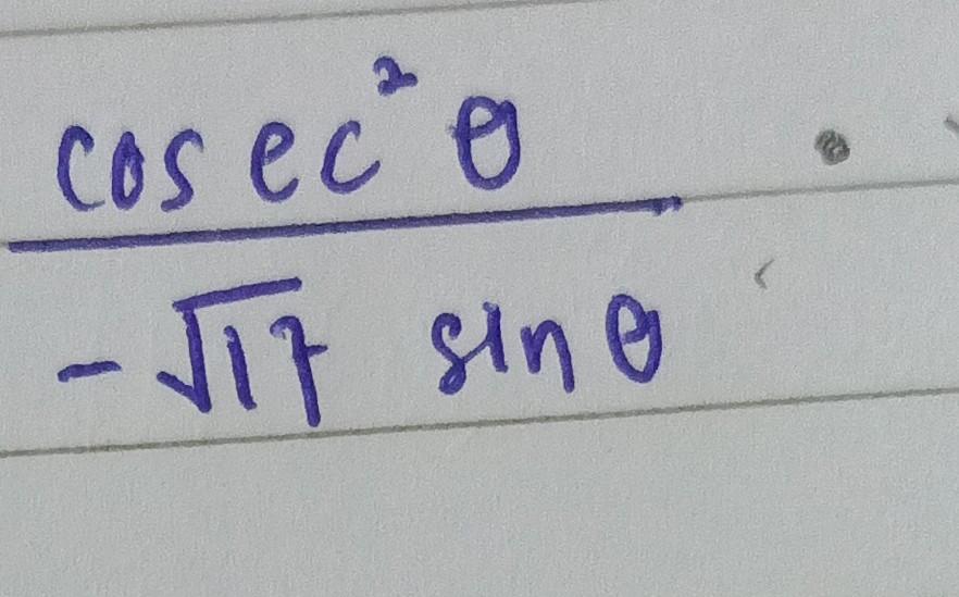 cosec2θ −17sinθ | Chegg.com
