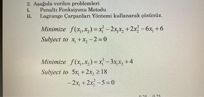 Solved the problems given below 1. Penalty Function | Chegg.com