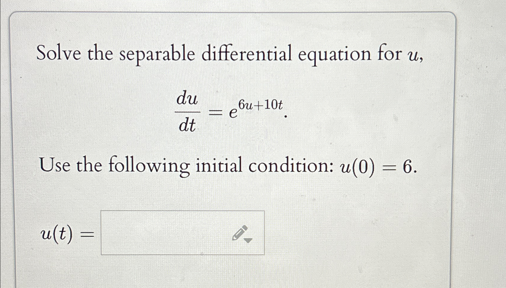 Solved Solve The Separable Differential Equation For