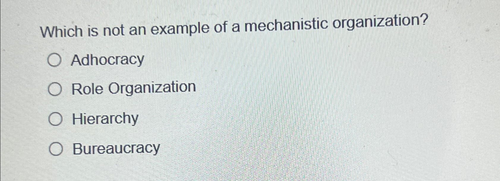 Solved Which is not an example of a mechanistic | Chegg.com