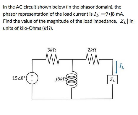Solved In the AC circuit shown below (in the phasor domain), | Chegg.com