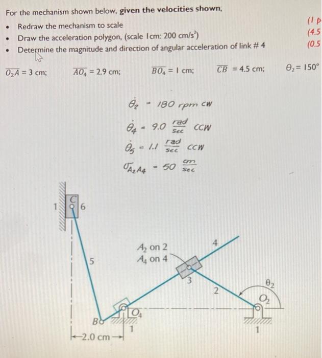 Solved (IP For the mechanism shown below, given the | Chegg.com