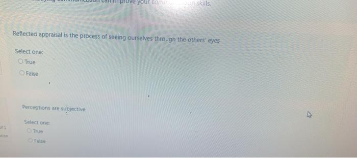 Solved rove your com skills. Reflected appraisal is the | Chegg.com
