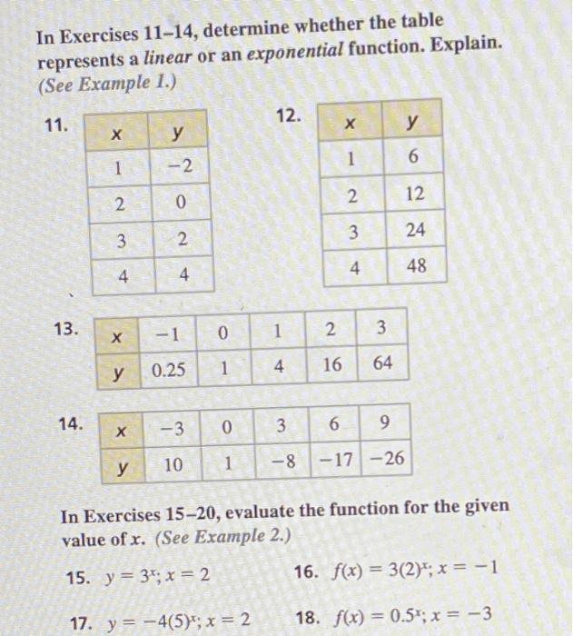 Solved In Exercises 11-14, determine whether the table | Chegg.com