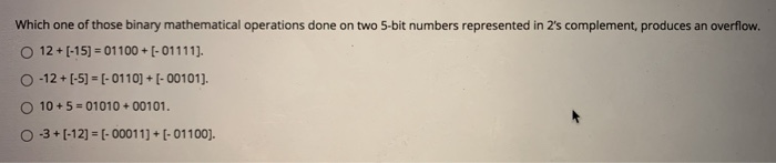 Solved Which One Of Those Binary Mathematical Operations 1019