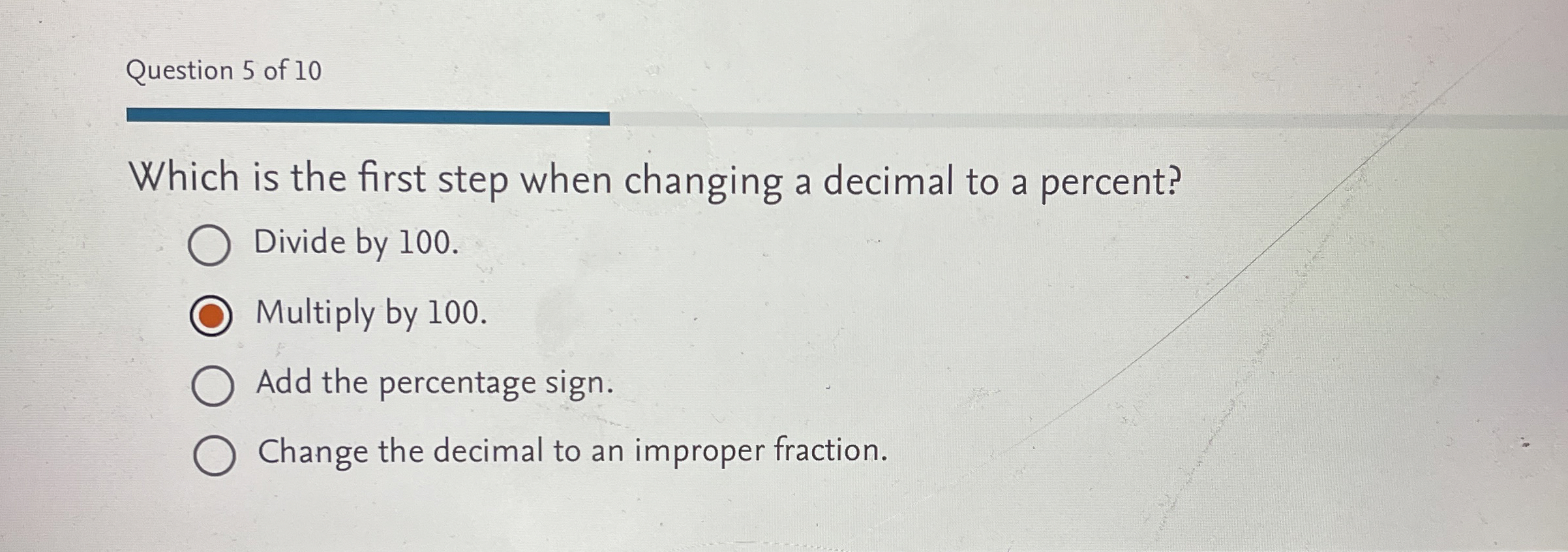 Solved Which is the first step when changing a decimal to a | Chegg.com