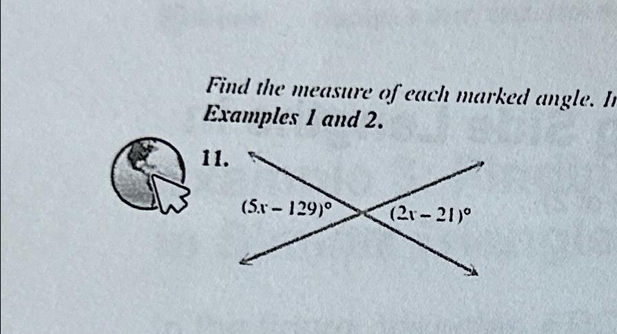 Solved Find the measure of each marked angle. In Examples 1 | Chegg.com