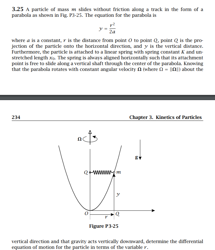 Solved 3.25 ﻿A particle of mass m ﻿slides without friction | Chegg.com
