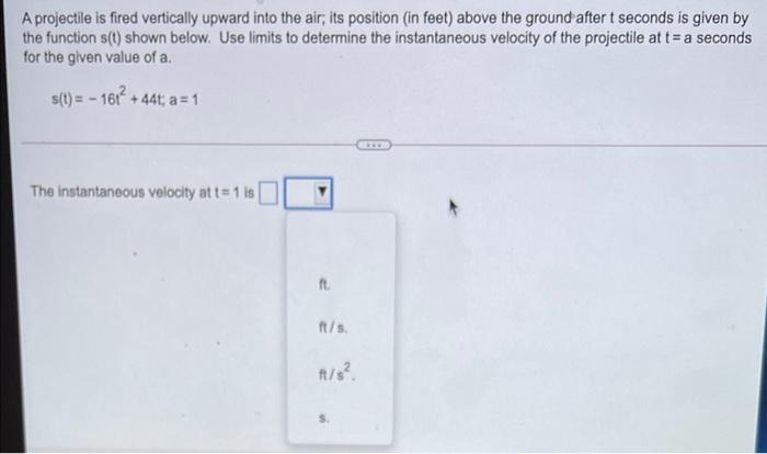 Solved A projectile is fired vertically upward into the air, | Chegg.com