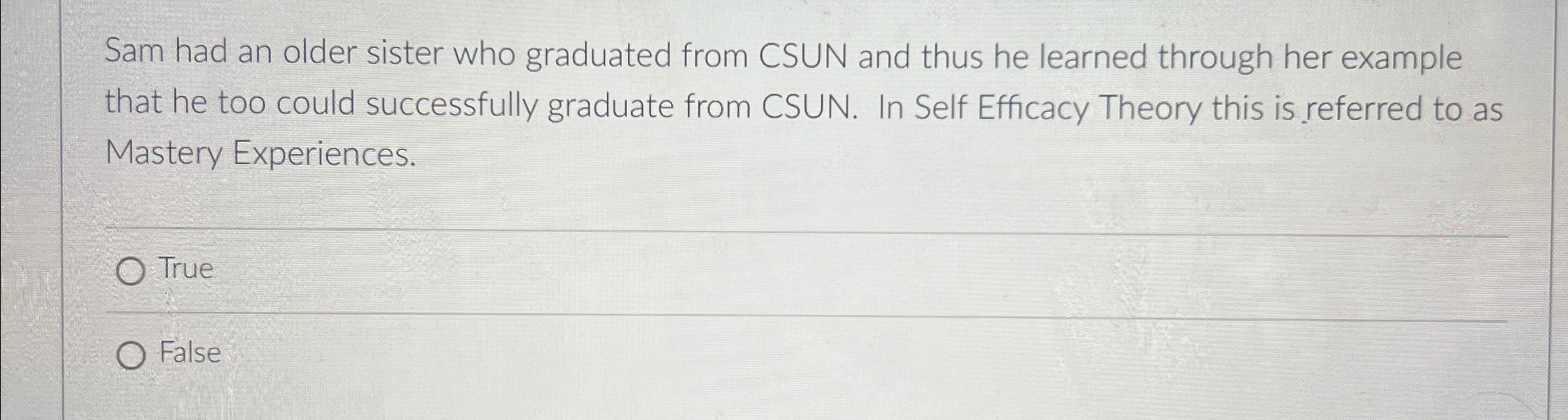 Solved Sam had an older sister who graduated from CSUN and | Chegg.com