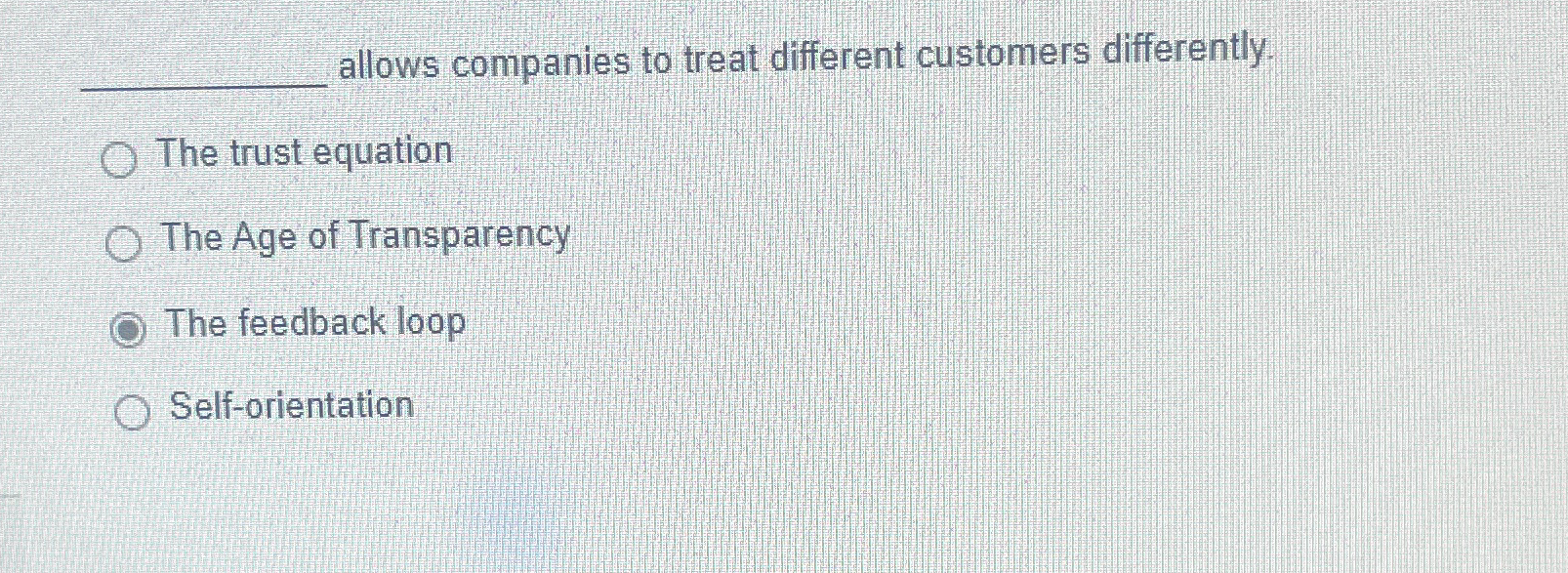 Solved allows companies to treat different customers | Chegg.com