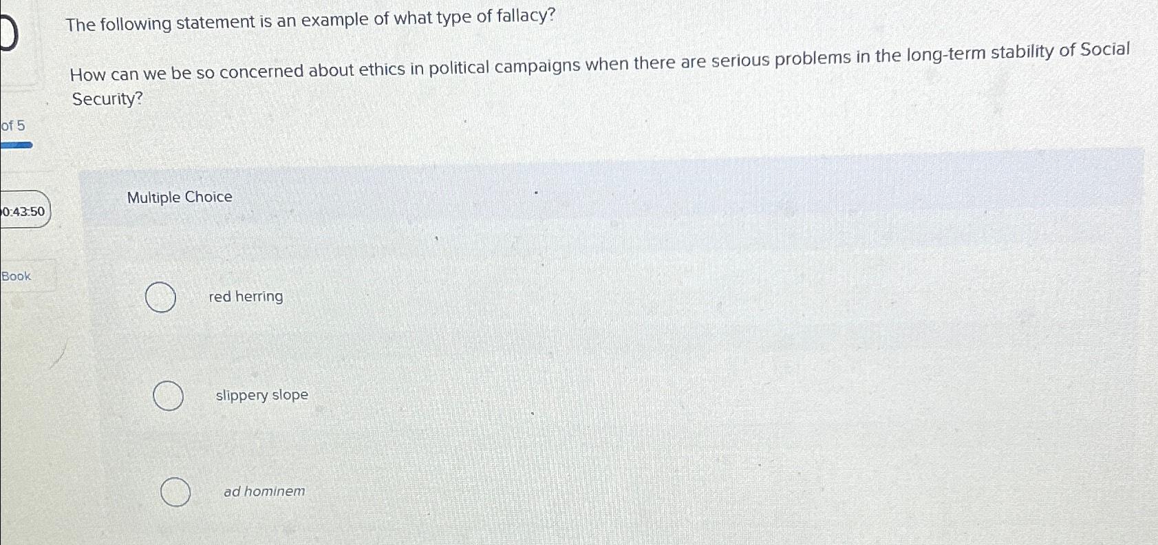 Solved The following statement is an example of what type of | Chegg.com