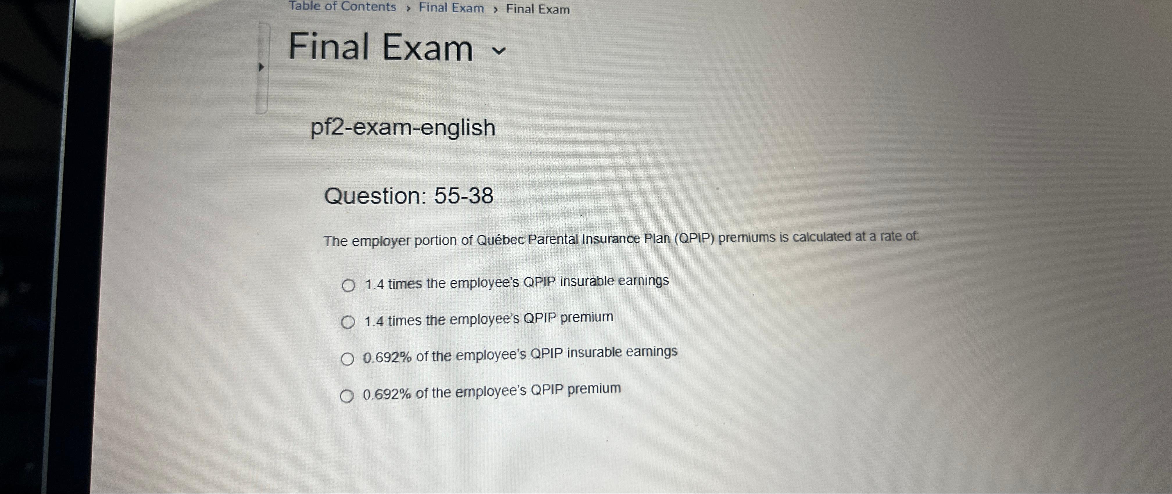 Solved Table of Contents , ﻿Final Exam , ﻿Final ExamFinal | Chegg.com