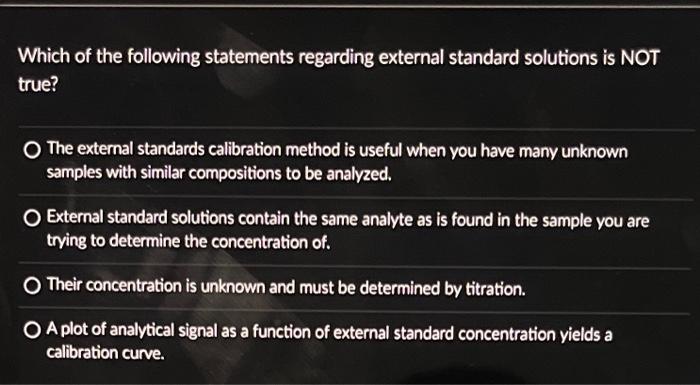 Solved Which of the following statements regarding external | Chegg.com