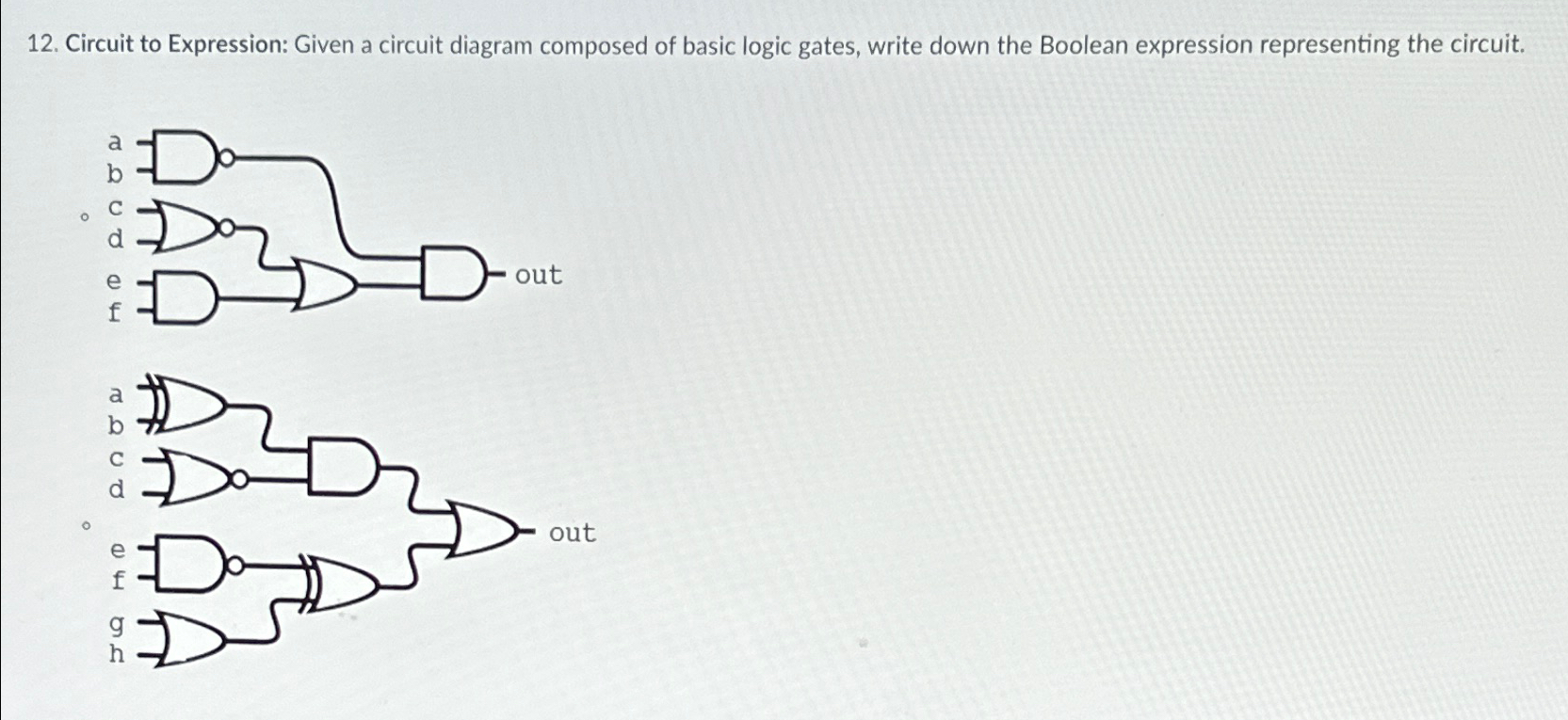 Circuit to Expression: Given a circuit diagram | Chegg.com