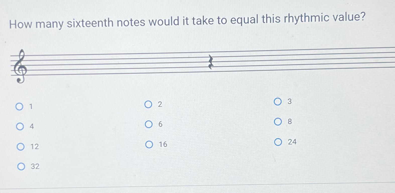 Solved How many sixteenth notes would it take to equal this | Chegg.com