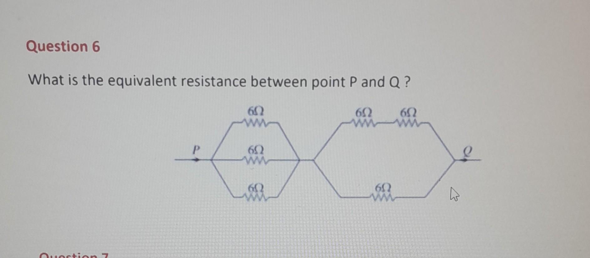 Solved What is the equivalent resistance between point P and | Chegg.com