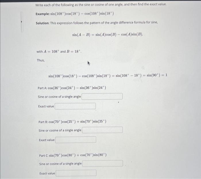Solved Write each of the following as the sine or cosine of | Chegg.com