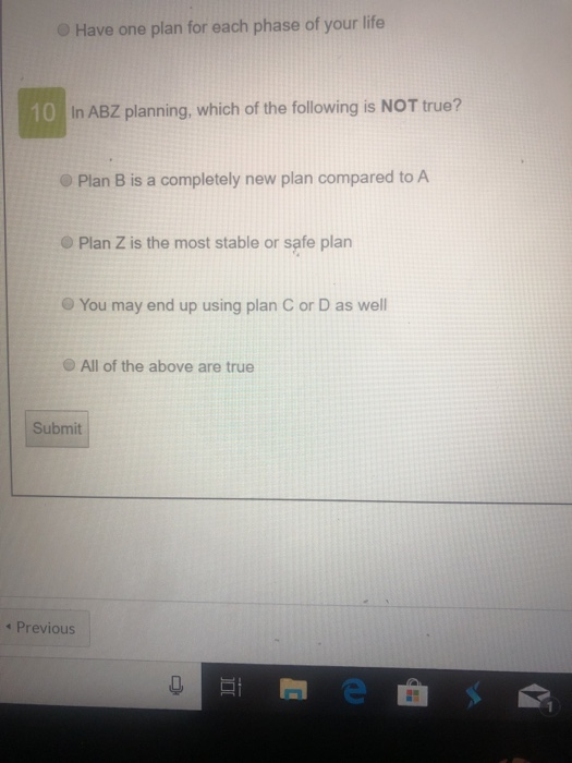 Solved Have one plan for each phase of your life 10 In ABZ | Chegg.com