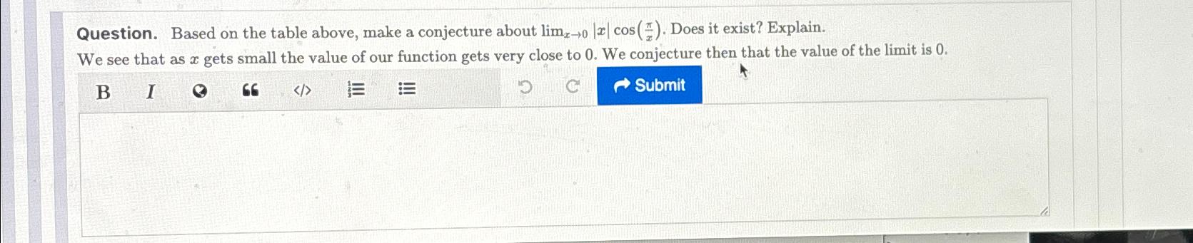 Solved Question. Based on the table above, make a conjecture | Chegg.com