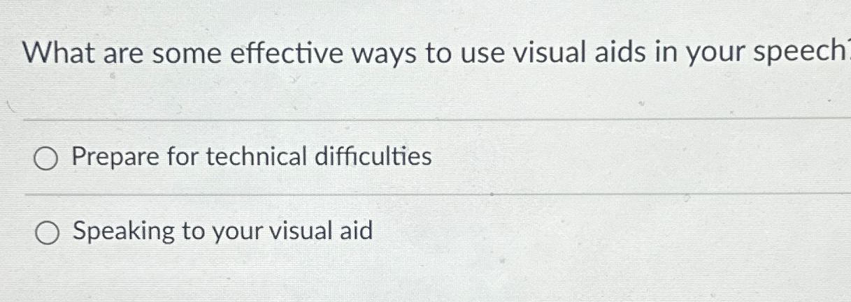 Solved What are some effective ways to use visual aids in | Chegg.com