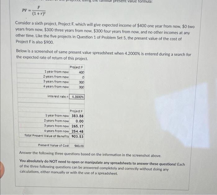 Solved present value formula: PV = (1 + r) Consider a sixth | Chegg.com