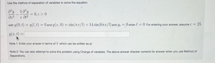 Solved Use the method of separation of variables to solve | Chegg.com