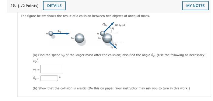 Solved The figure below shows the result of a collision | Chegg.com