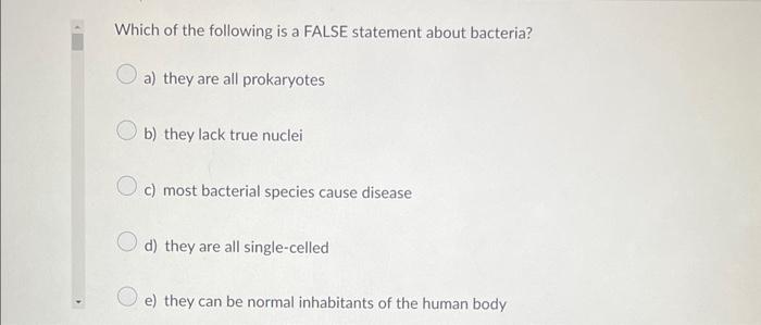 Solved Which of the following is a FALSE statement about | Chegg.com