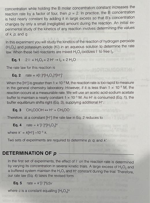 Name: Course/Section: Date: RATE LAW I: DETERMINATION | Chegg.com